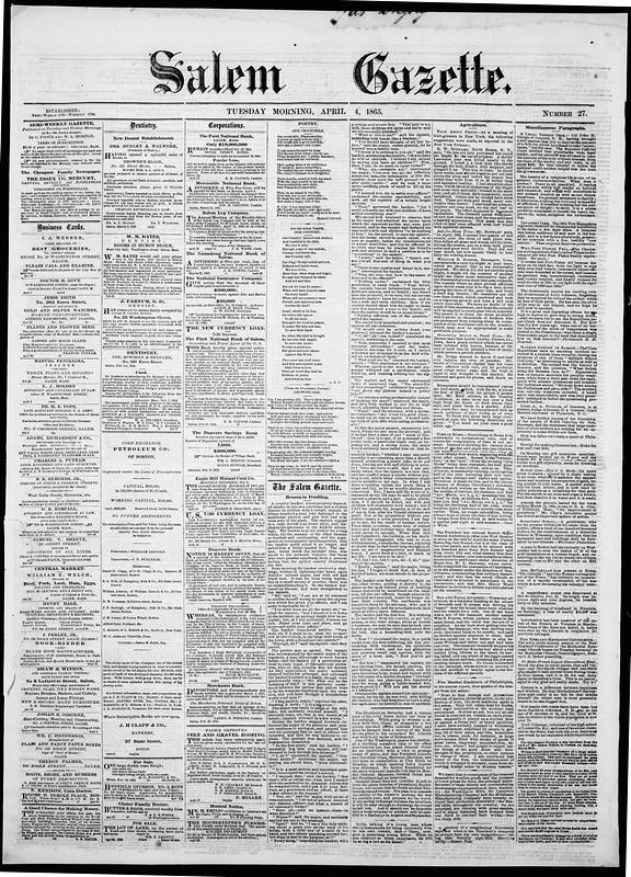 The Salem Gazette. April 04, 1865 - Digital Commonwealth