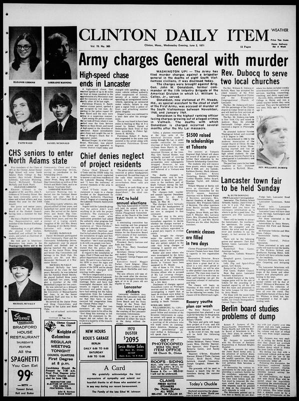 Clinton Daily Item. June 02, 1971 - Digital Commonwealth