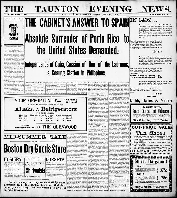 The Taunton Evening News. July 29, 1898 - Digital Commonwealth
