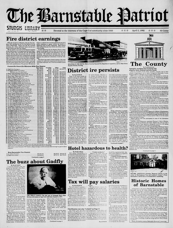 Barnstable Patriot. April 02, 1992 - Digital Commonwealth