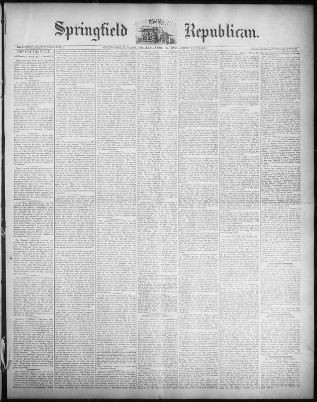 Springfield Weekly Republican. April 25, 1902 - Digital Commonwealth