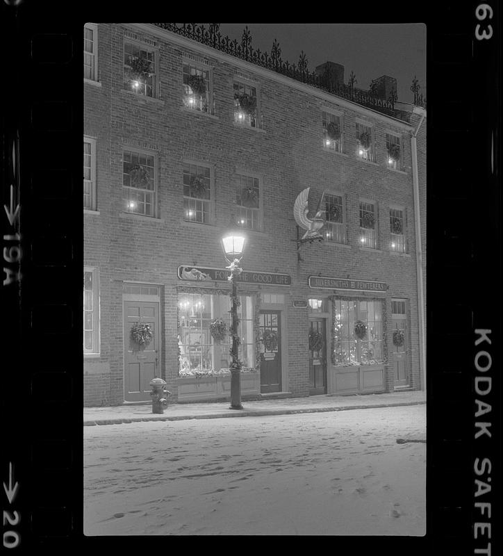 Old Newbury Crafters - Inn Street in snow - Digital Commonwealth
