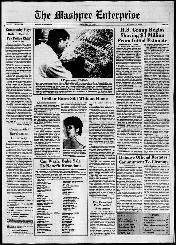 The Mashpee Enterprise. July 29, 1994 - Digital Commonwealth