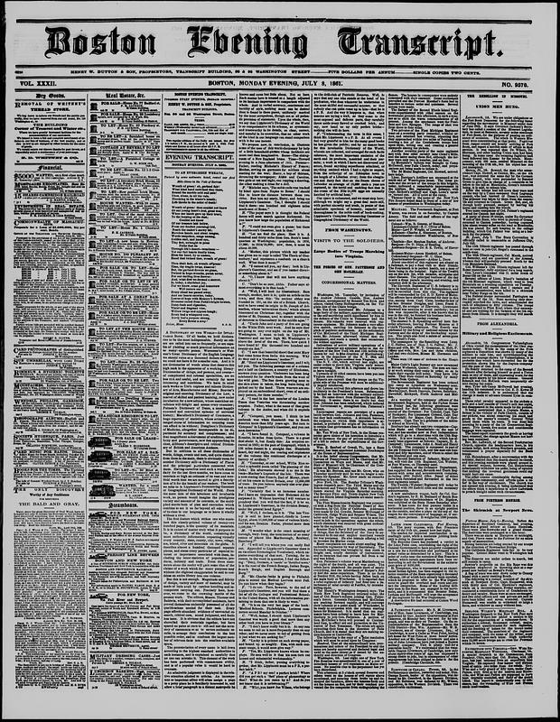 Boston Evening Transcript. July 08, 1861 - Digital Commonwealth