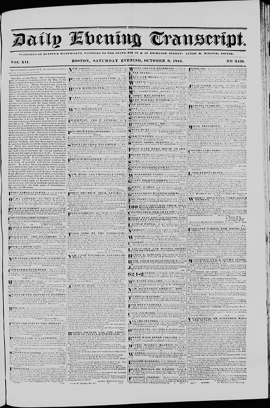 Daily Evening Transcript. October 09, 1841 - Digital Commonwealth