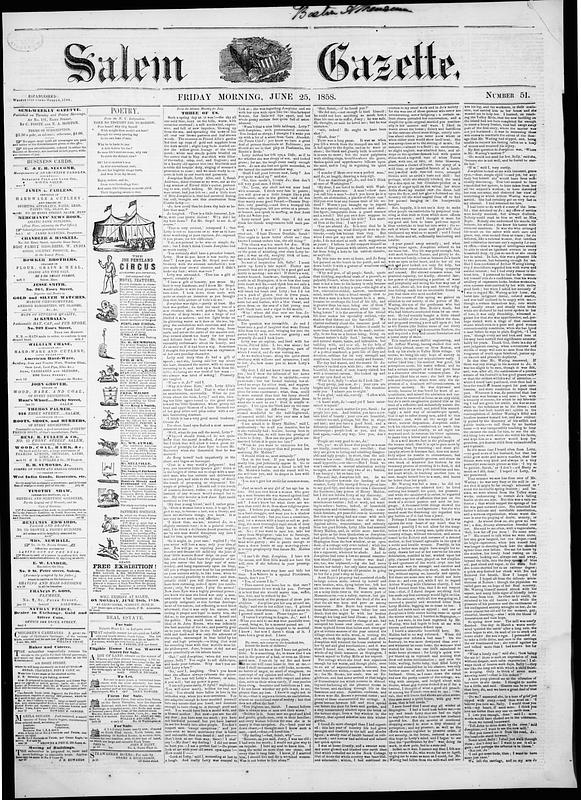 The Salem Gazette. June 25, 1858 - Digital Commonwealth