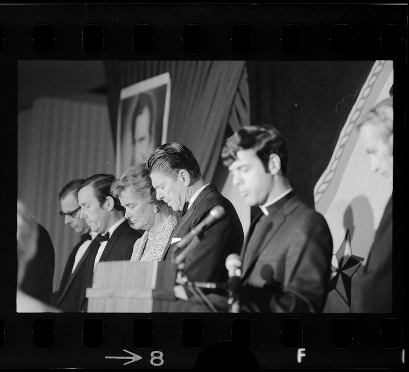 Ronald Reagan says prayer at Republican fund-raiser dinner, Framingham ...