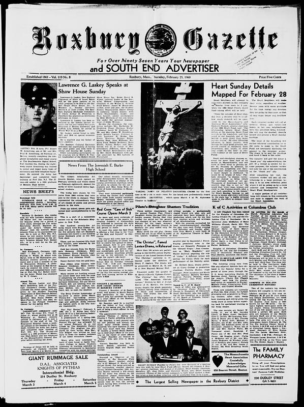Roxbury Gazette and South End Advertiser, February 25, 1960 - Digital ...