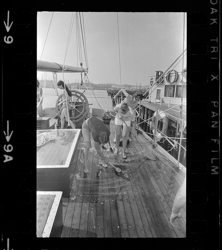 Volunteer mariners maintain sailing ship HMS Beaver, East Boston ...