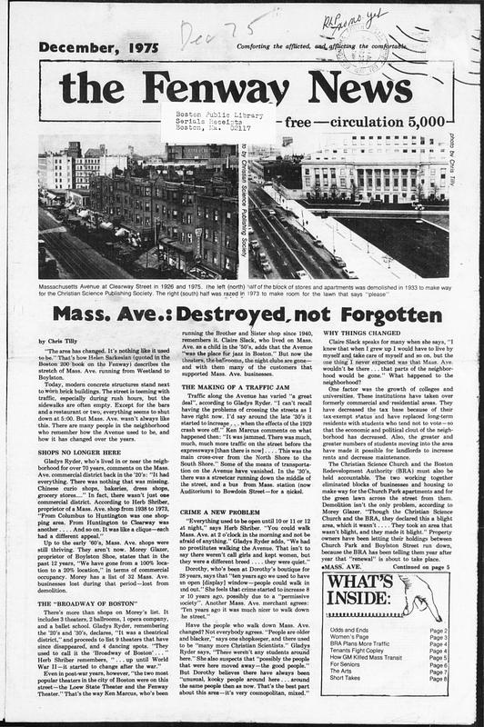 The Fenway News. December 01, 1975 - Digital Commonwealth