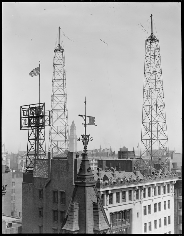 Edison Light radio towers - Digital Commonwealth