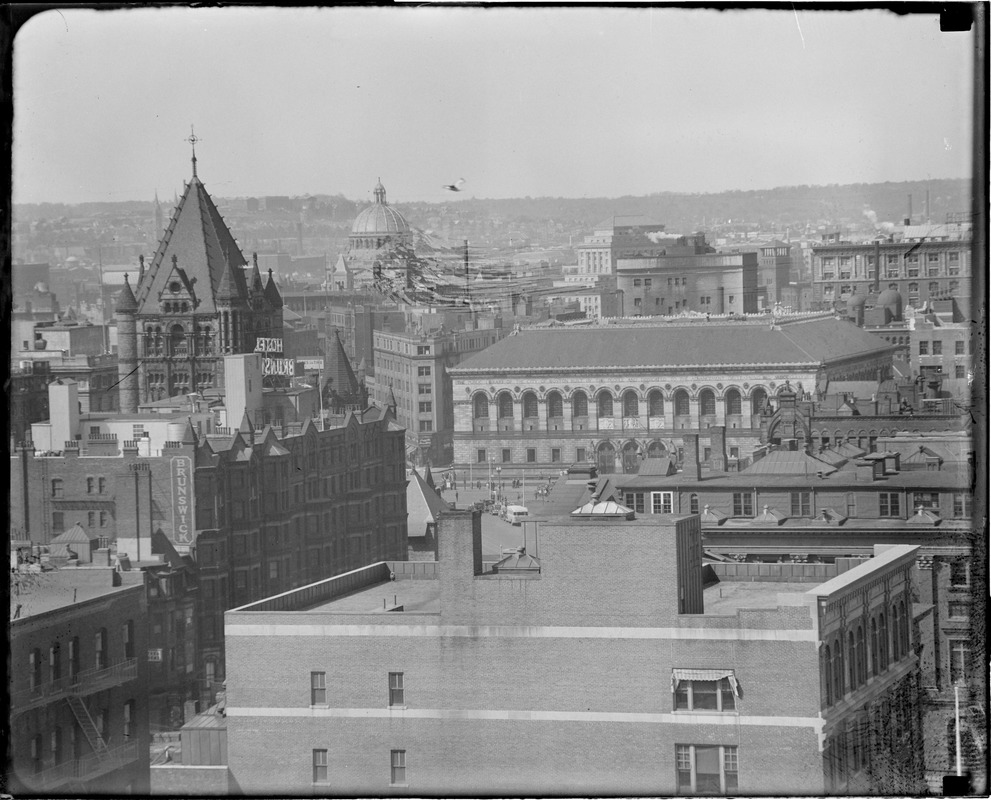 Bird's eye view of Copley Square area - Digital Commonwealth