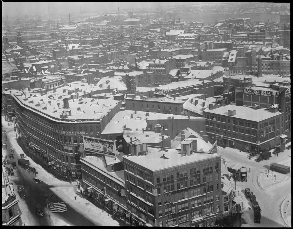 View from Adams Square toward North End - Digital Commonwealth