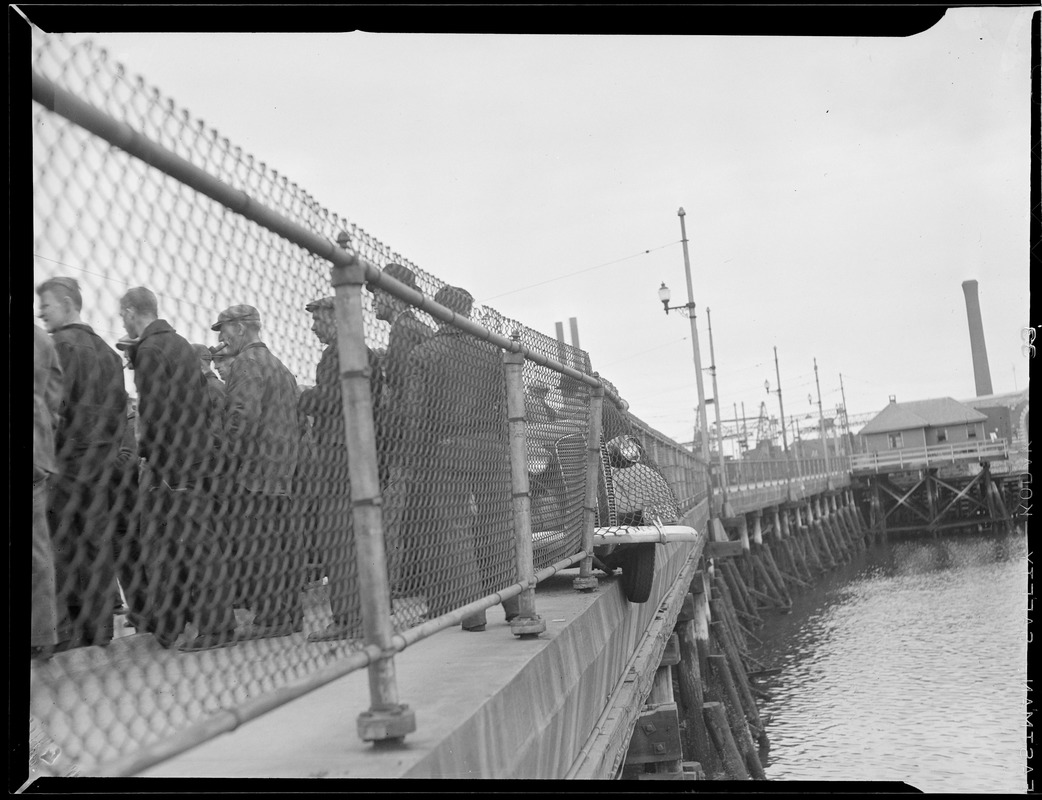 Motor vehicle accident on bridge - Digital Commonwealth