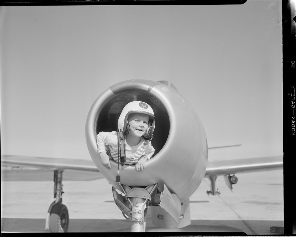 Kid climbs into US Air Force jet engine - Digital Commonwealth