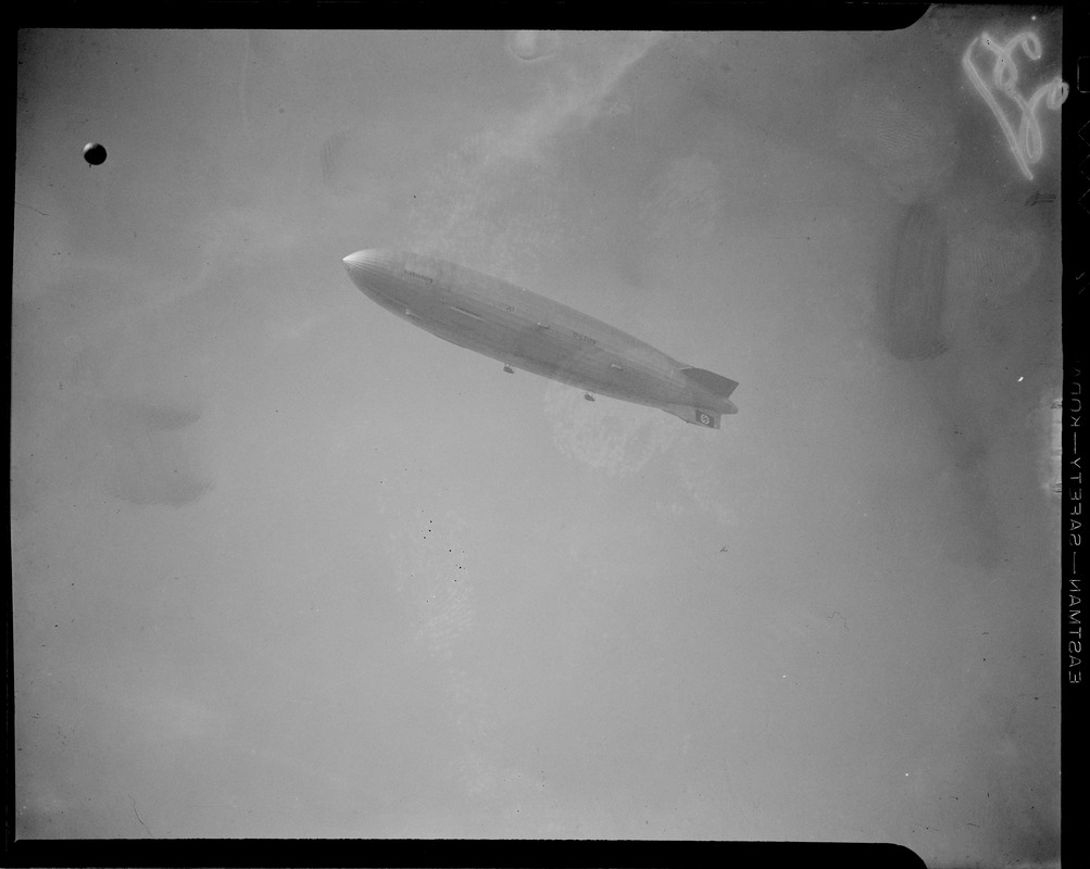 Hindenburg - zeppelin over Boston - Digital Commonwealth