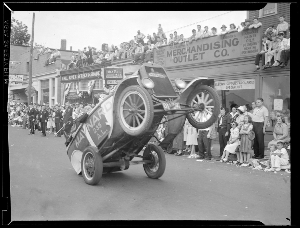 Car doing tricks on parade - Digital Commonwealth