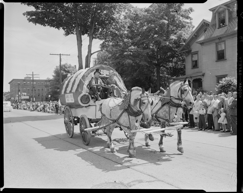 Covered wagon in parade - Digital Commonwealth