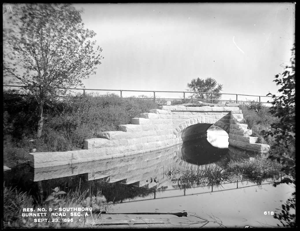 Sudbury Reservoir, Section A, stone arch culvert at Burnett Road, from ...