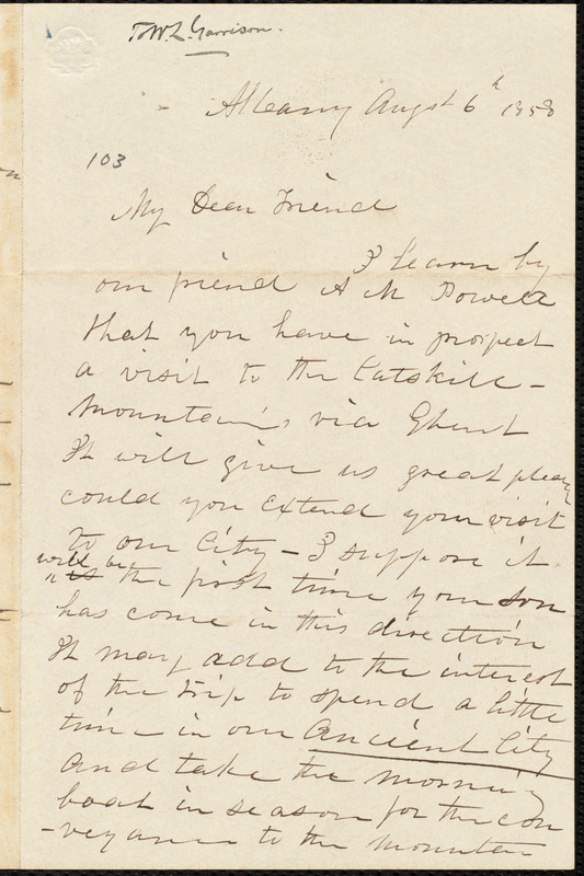 Letter from Lydia Mott, Albany, [N.Y.], to William Lloyd Garrison ...