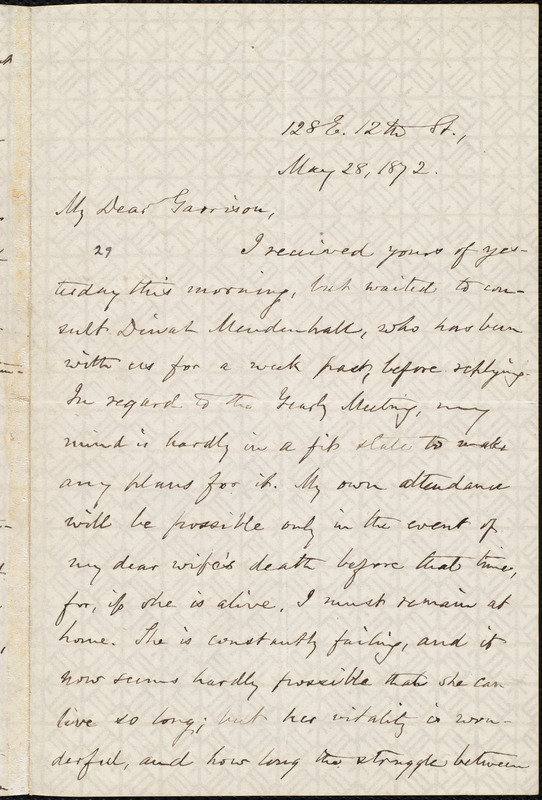 Letter from Oliver Johnson, [New York, N.Y.], to William Lloyd Garrison ...
