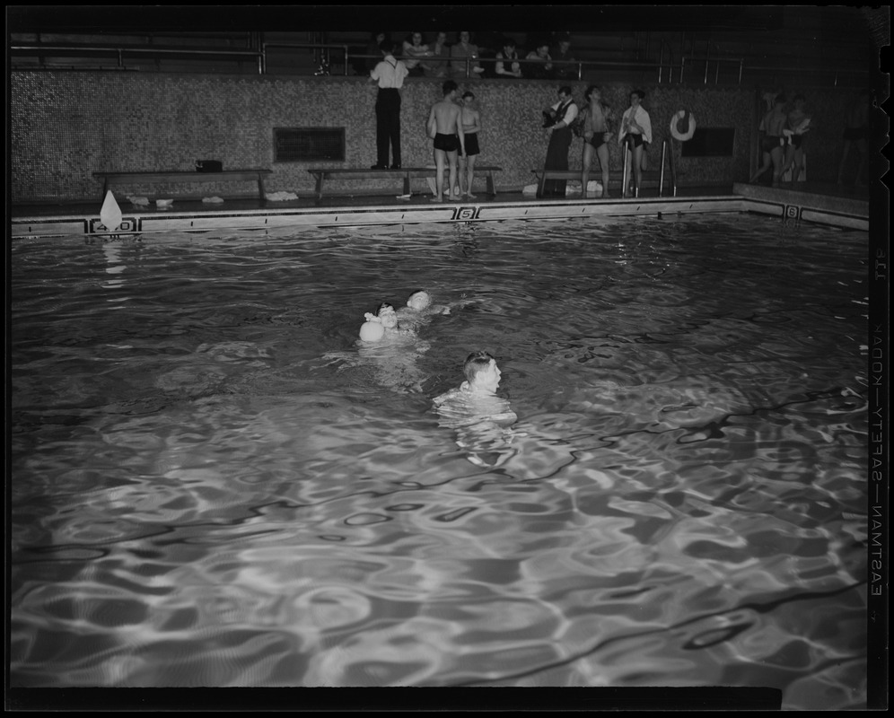 Swimming meet at Harvard pool - Digital Commonwealth