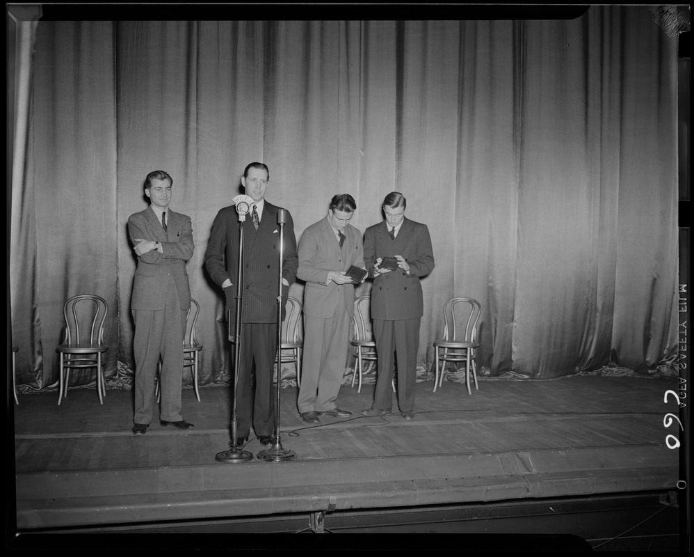 Jay Wesley, Mayor Maurice Tobin, Eugene Goodreault, and Charlie O ...