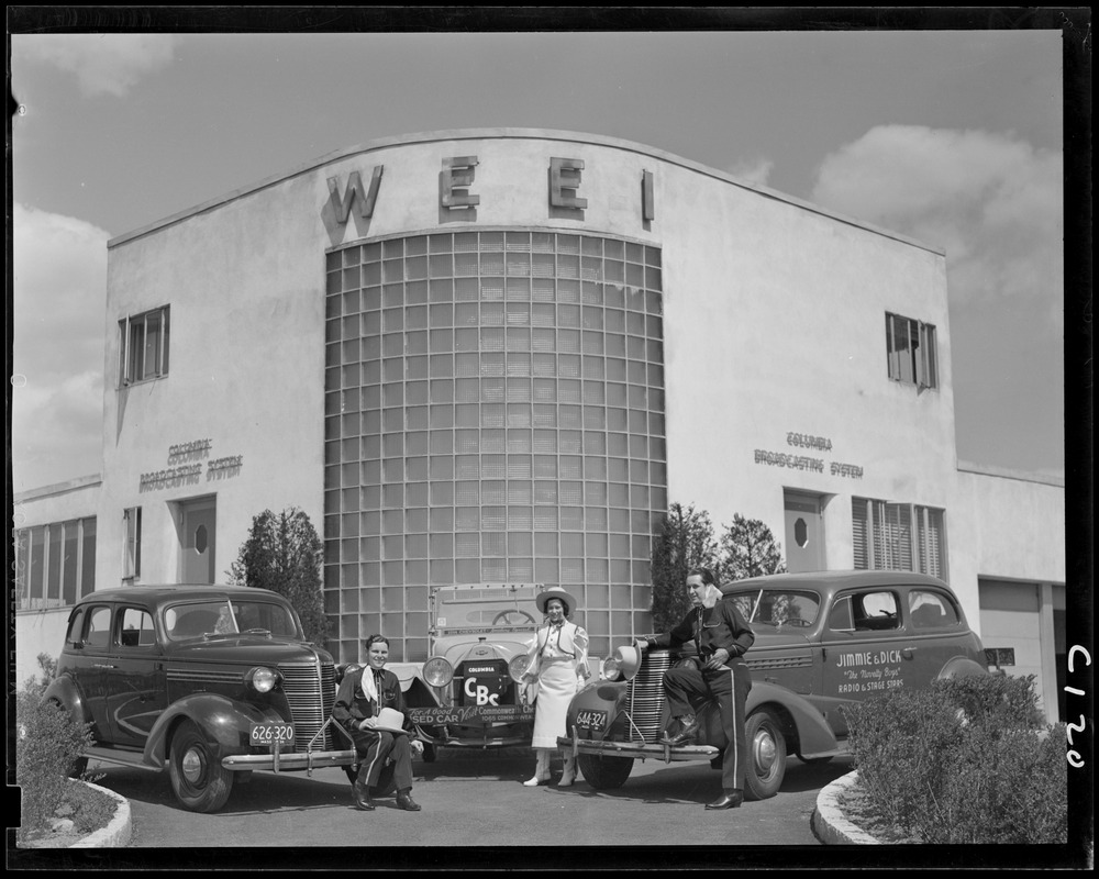 WEEI, Jimmie and Dick, Cora Deane, 1914 Chevrolet, at transmitter ...
