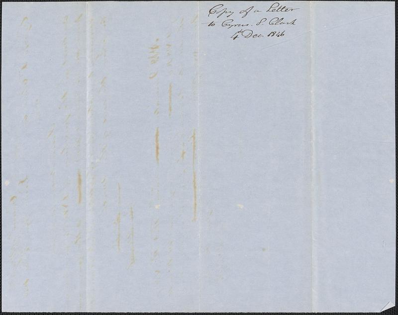 George Coffin to Cyrus S. Clark, 4 December 1846 - Digital Commonwealth
