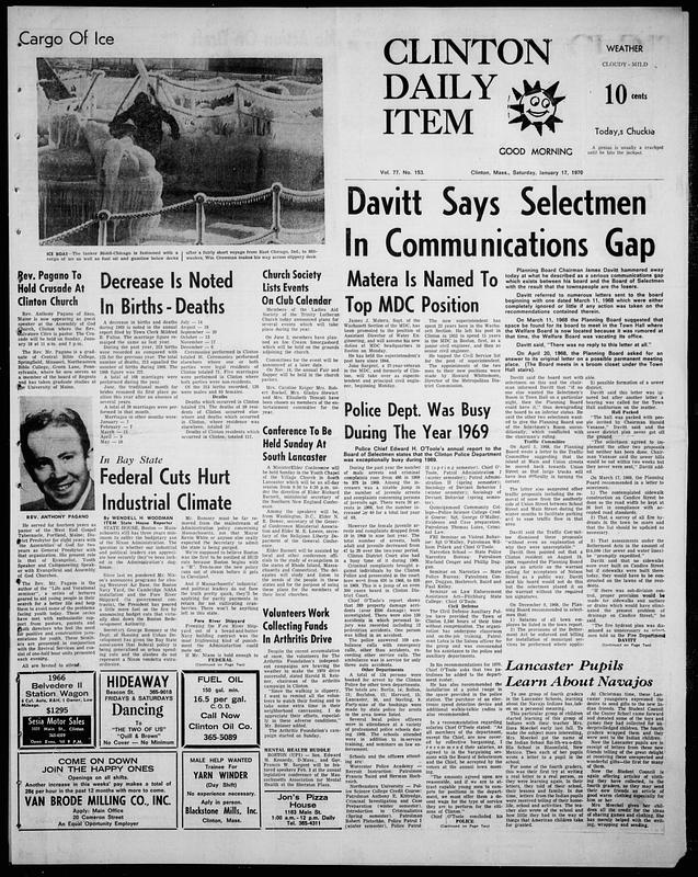 Clinton Daily Item. January 17, 1970 - Digital Commonwealth