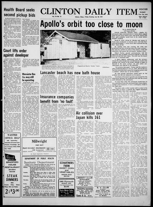 Clinton Daily Item. July 30, 1971 - Digital Commonwealth