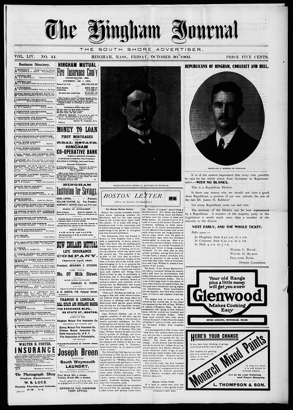 Hingham Journal. October 30, 1903 - Digital Commonwealth