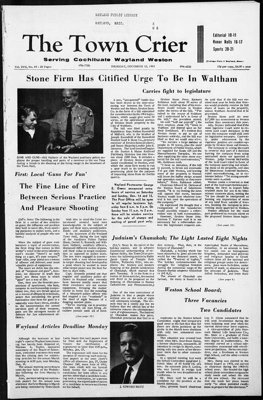 The Town Crier. December 12, 1963 - Digital Commonwealth