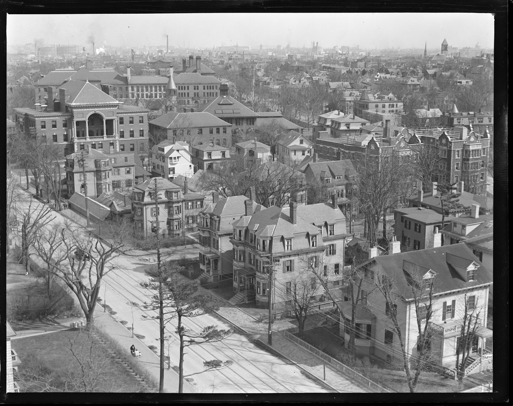 Bird's eye view of Cambridge, from Memorial Hall - Digital Commonwealth