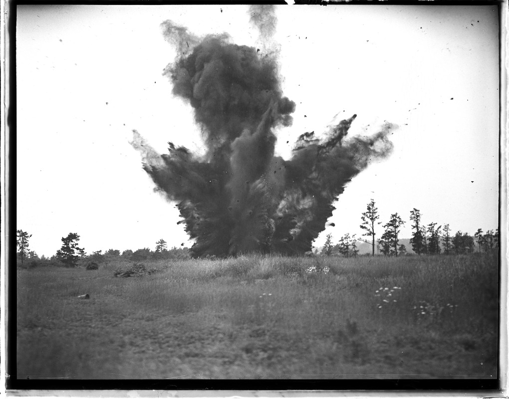 Mine exploding - Camp Devens - Digital Commonwealth