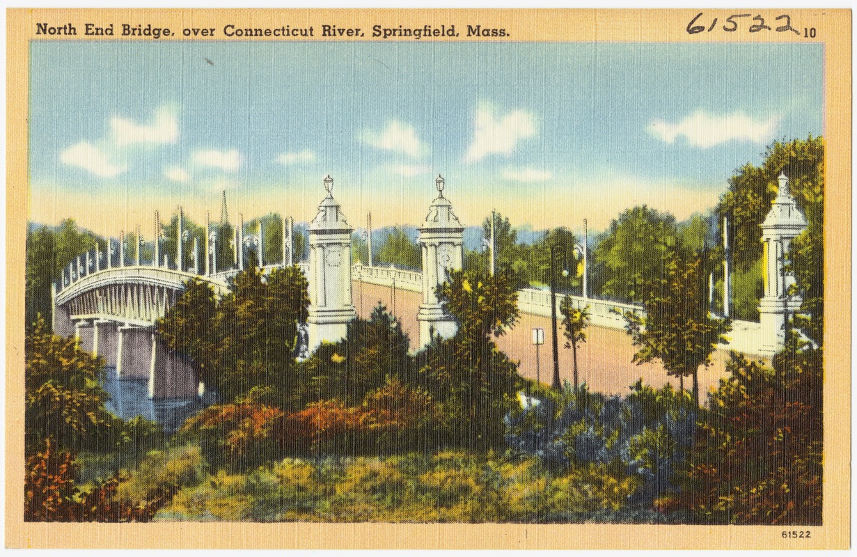 North End Bridge, over Connecticut River, Springfield, Mass. - Digital ...