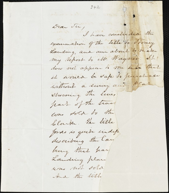 Henry Lesesne, [Charleston, S.C.?], autograph letter signed to [Ziba B ...