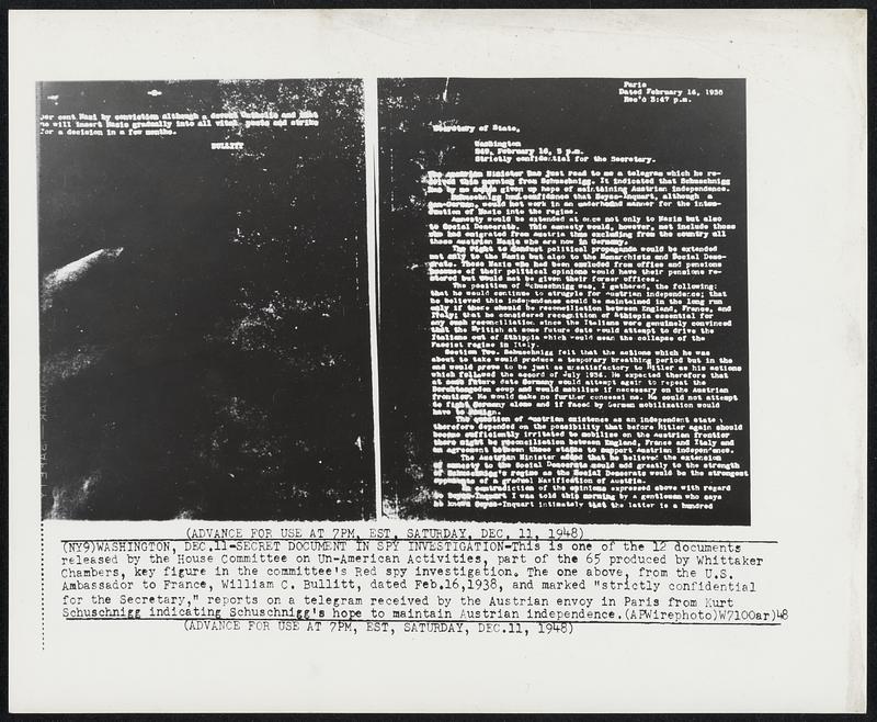 Secret Document in Spy Investigation- This is one of the 12 documents ...