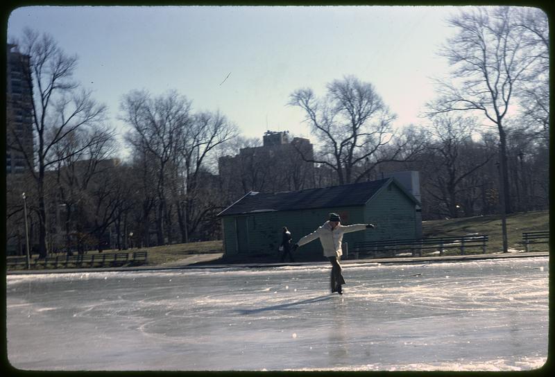 Ice skater, Frog Pond, Boston Common - Digital Commonwealth