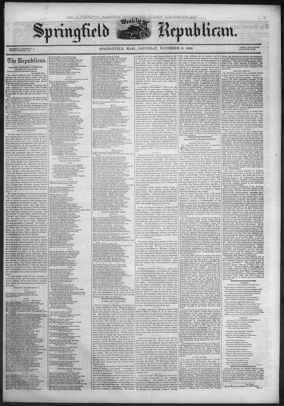 Springfield Weekly Republican. November 06, 1858 - Digital Commonwealth
