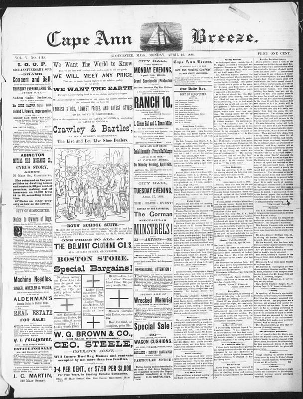 Cape Ann Breeze. April 16, 1888 - Digital Commonwealth