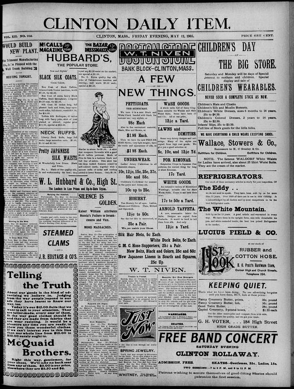 Clinton Daily Item. May 12, 1905 - Digital Commonwealth