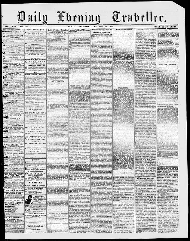 Daily Evening Traveller. October 10, 1867 - Digital Commonwealth