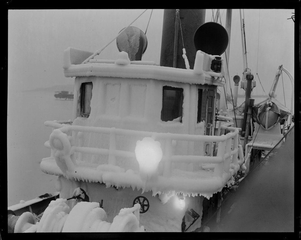 Ice covered trawler - Digital Commonwealth