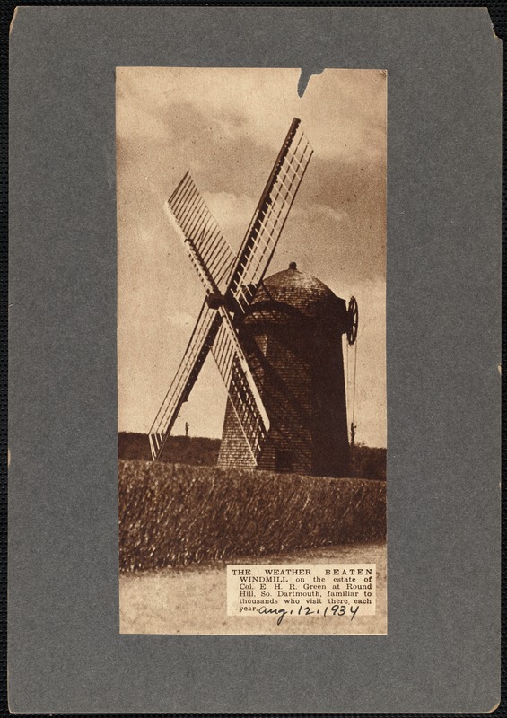 Windmill on grounds of estate of Colonel Edward Green - Digital ...