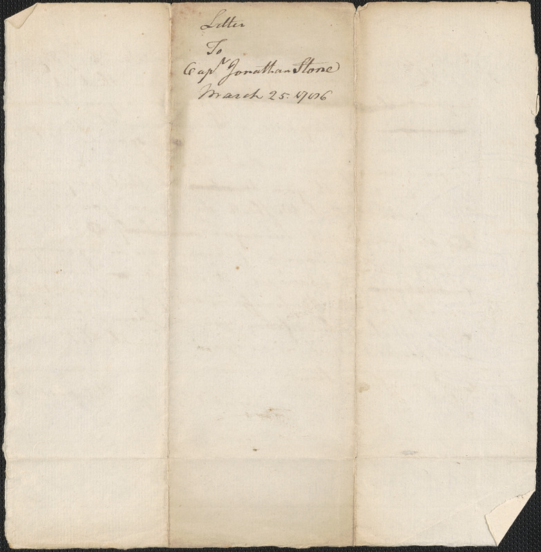 Samuel Phillips and Nathaniel Wells to Jonathan Stone, 25 March 1786 ...