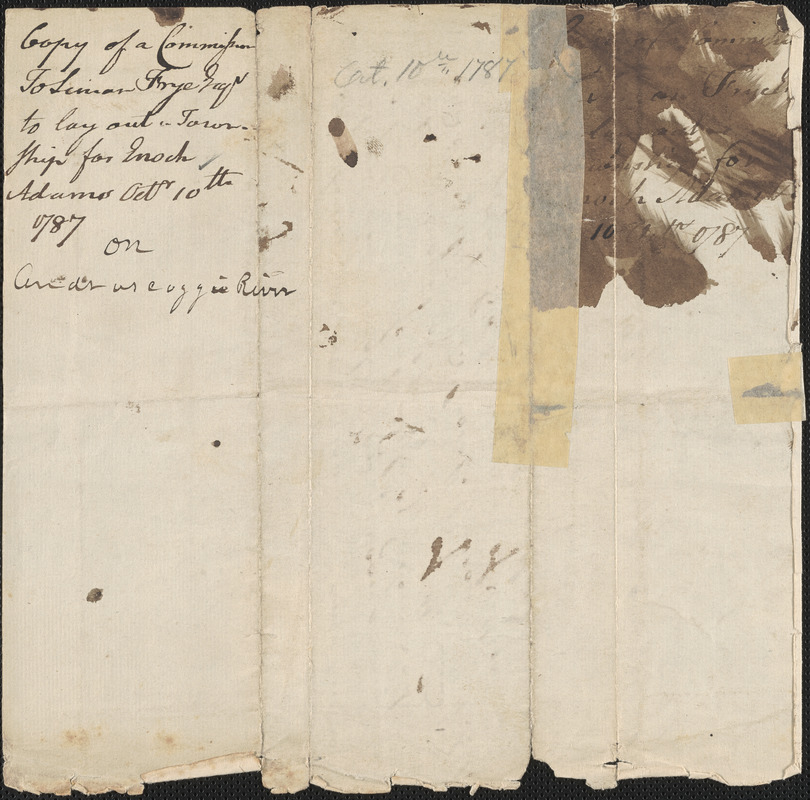 Nathaniel Wells to Simon Frye, 10 October 1787 - Digital Commonwealth