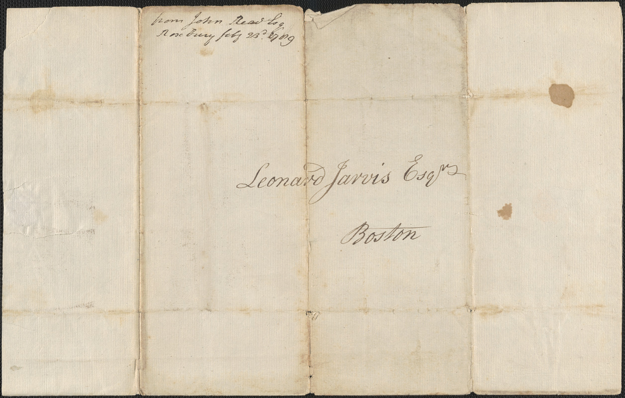 John Read to Leonard Jarvis, 23 February 1789 - Digital Commonwealth