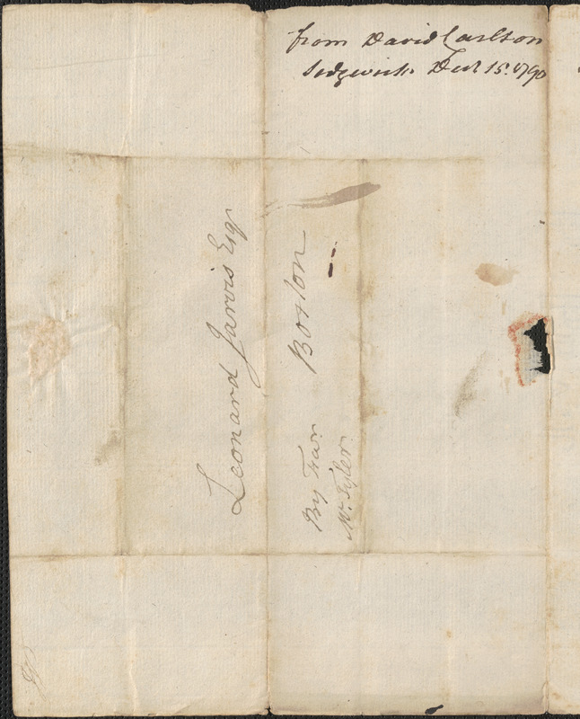 David Carleton to Leonard Jarvis, 15 December 1790 - Digital Commonwealth