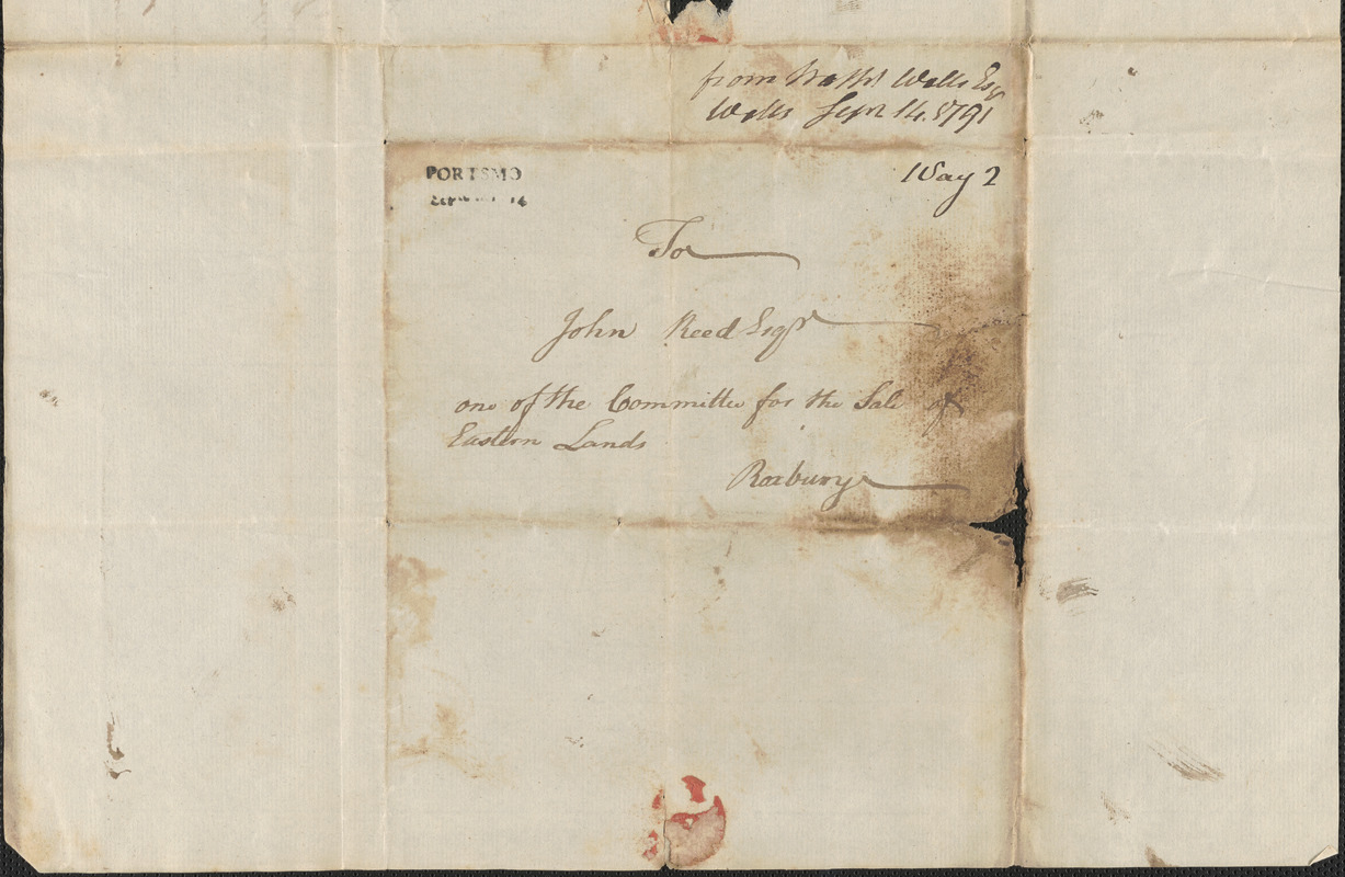 Nathaniel Wells to John Read, 14 September 1791 - Digital Commonwealth